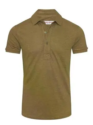 Orlebar Brown Sebastian Linen Polo Shirt - Green