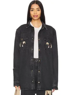 UNDERSTATED LEATHER Horsey Shirt - Black