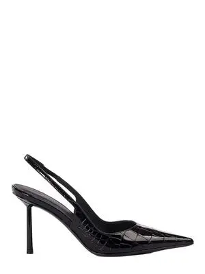 LE SILLA Le Silla Bella Croc-Embossed Slingback Pumps