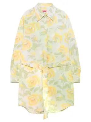 Kenzo Peonies Mini Dress - Yellow