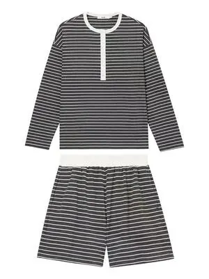 B+AB Striped Shorts Set - Grey