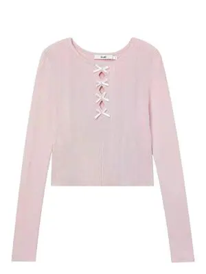 B+AB Cut-out Ribbed Top - Pink