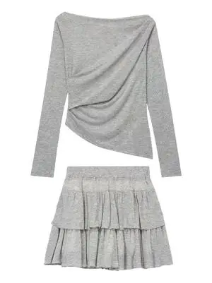 B+AB Ruffled Mini Skirt - Grey