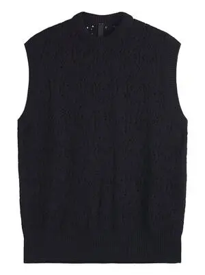 NO PROBLEMO Alien-o Lace Cotton Vest - Black