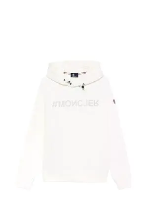 Moncler Mirrored-logo Hoodie - Neutrals