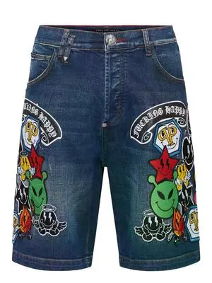 Philipp Plein Fermentera Denim Shorts - Blue