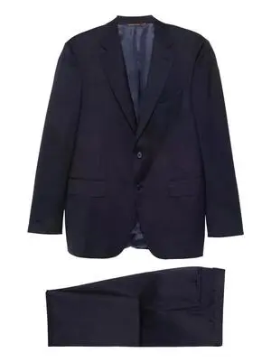 Canali Patterned-jacquard Suit - Blue