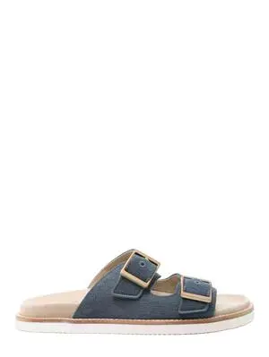 Brunello Cucinelli Canvas Slides - Blue