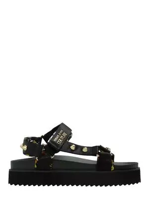 Versace Spike-studded Platform Sandals - Black