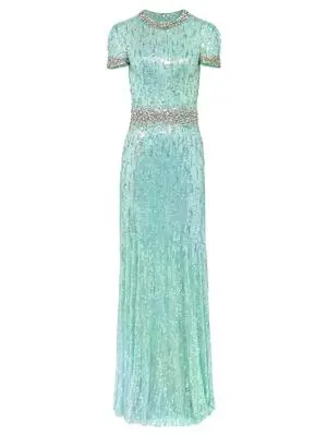 Jenny Packham Celeste Embellished Gown - Blue
