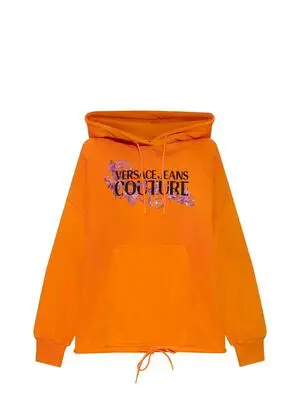 Versace Logo-appliqué Hoodie - Orange