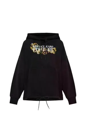 Versace Versace Jeans Couture Logo-Appliqué Hoodie Black