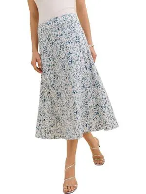 REFORMATION Ivy Linen Midi Skirt - Blue