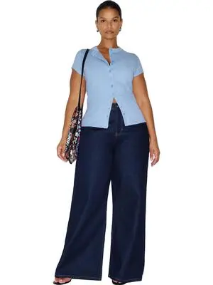 REFORMATION Raelynn Knit Top Blue