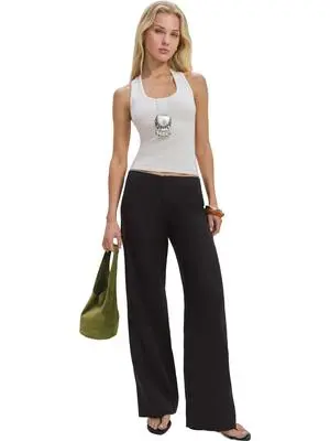REFORMATION Vida Linen Pant - Black