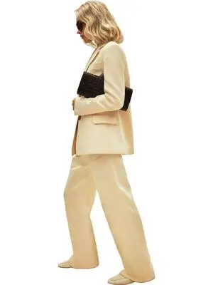 REFORMATION Reformation Vida Linen Low Rise Pant Parmesan