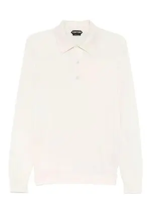 TOM FORD Fine-knit Polo Shirt - Neutrals