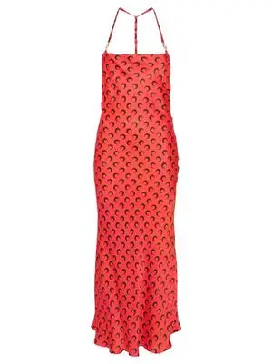 MARINE SERRE Moon-print Maxi Dress - Red