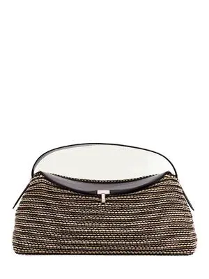 TOTÊME T-lock Woven Leather Top-handle Bag - Black Sand