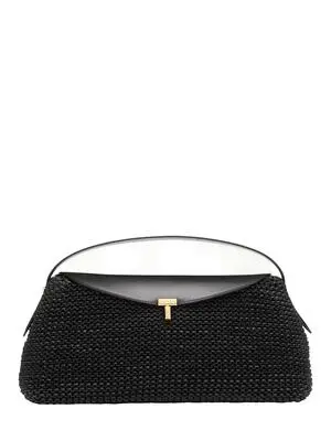 TOTÊME T-lock Woven Leather Top-handle Bag - Black