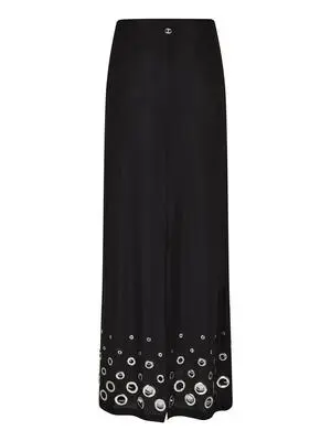 Rabanne Eyelet-detailed Cupro Maxi Skirt - Black