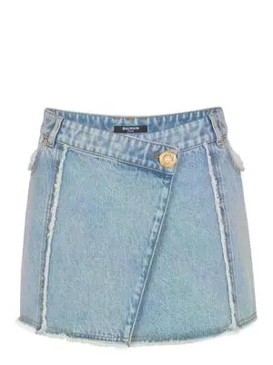 Balmain Denim Mini Skirt - Blue