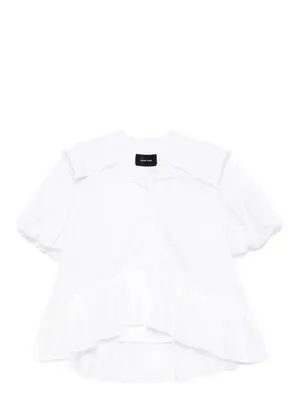 Simone Rocha Sailor-collar Puff-sleeves Shirt - White