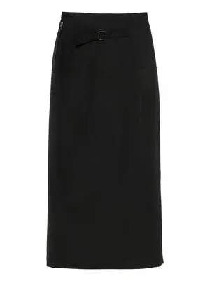 LEMAIRE Slited Midi Skirt - Black