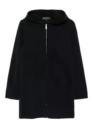 AGNÈS B. Merino Wool Zipped Coat - Black