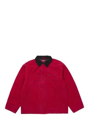 Supreme Old English Canvas Work Jacket Red
