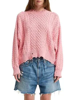 Denimist Oversized Aran Sweater - Pink