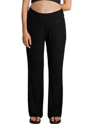 NOM MATERNITY Soft Ribbed Pants - Black