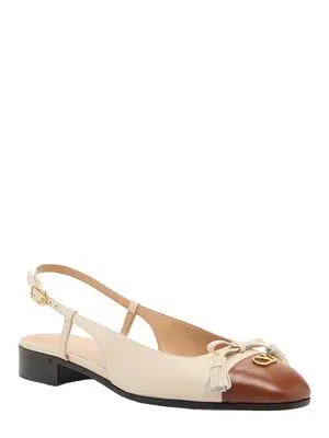Valentino Garavani Vlogo Valet Du Roi Slingback Ballerina Flats - Tobacco