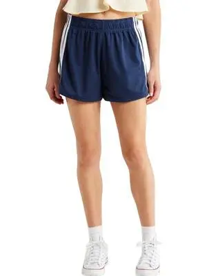 PACSUN Mesh Basketball Shorts - Navy W/ White Stripes