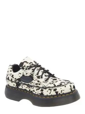 Dr. Martens Mixed Media Platform Sneakers - Cream And Black Calf Hair
