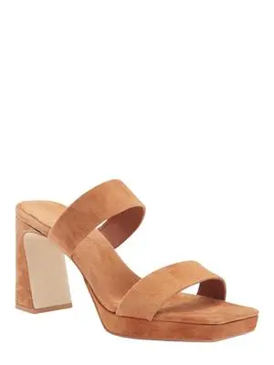 Jeffrey Campbell Danity Platform Slide Sandal Tan Suede