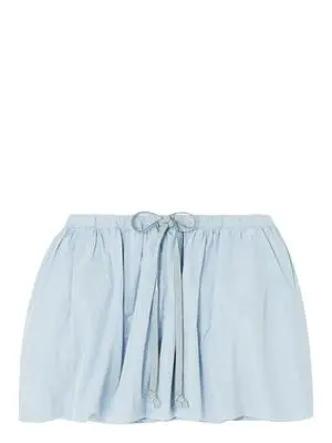 PATOU Gathered Poplin Mini Skirt - Blue