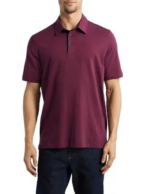 Johnston & Murphy Fine Stripe Polo Burgundy/navy