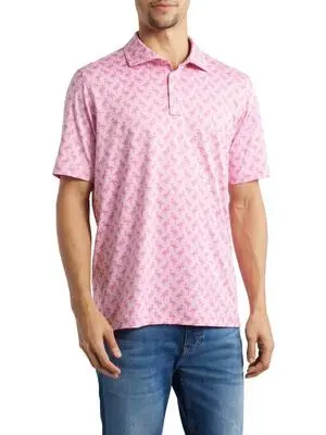 Johnston & Murphy Xc4® + Cool Degree™ Performance Golf Polo - Flamingo/pink