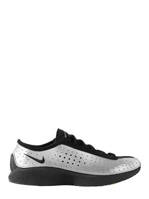 Nike Superfly Suede And Perforated Leather Sneakers - Silver