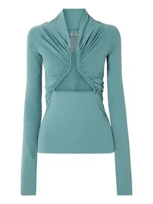 Rick Owens Cutout Ruched Top - Blue