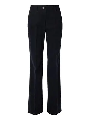 Veronica De Piante Avery Cotton-blend Straight-leg Pants - Blue