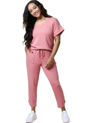 SOFTIES Athleisure Puredream V-neck Lounge Set Copper Rose