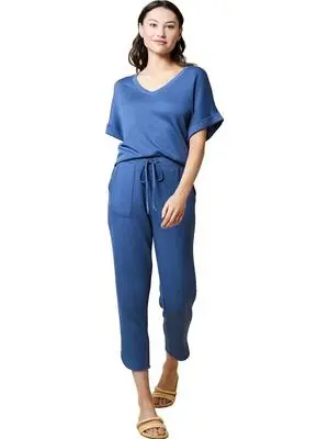 SOFTIES Athleisure Puredream V-neck Lounge Set Indigo