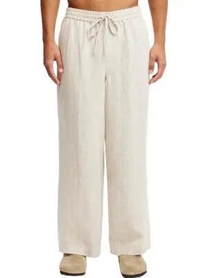 COTTON ON Super Baggy Linen Pant - Oatmeal