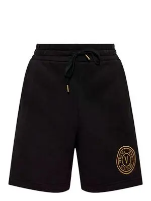 Versace Embroidered Logo Shorts - Black