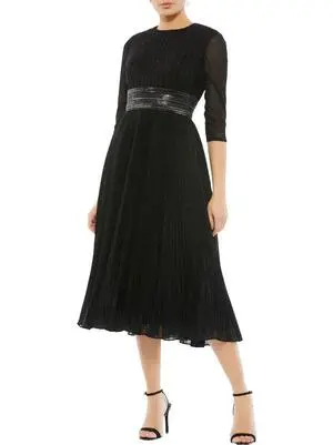 Mac Duggal A-line Midi Dress - Black
