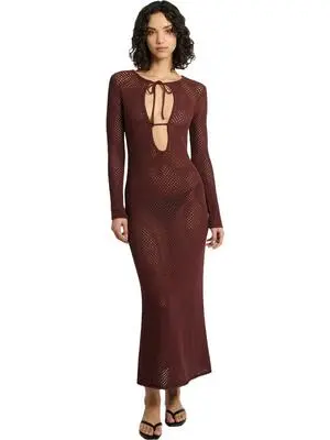 Onia Crochet Knit Maxi Dress - Rum