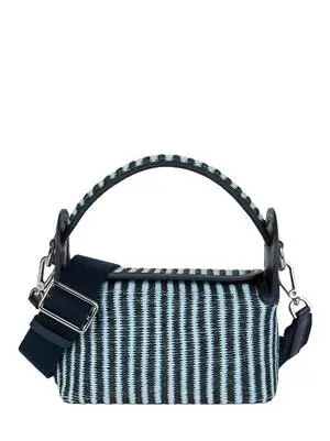 WE-AR4 The Pastry Box 20 Leather Top Handle Bag - Blue Stripe