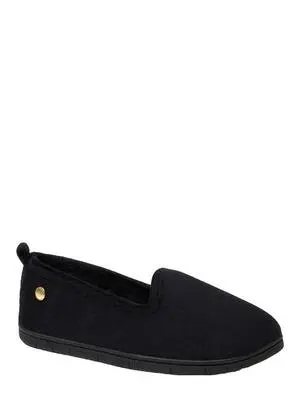 DEARFOAMS Velour Closed Back Slippers Black